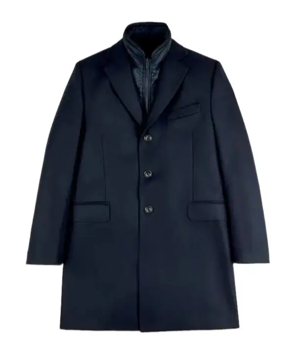 FAY Double Coat In Wool And Cashmere Fabric - Blue