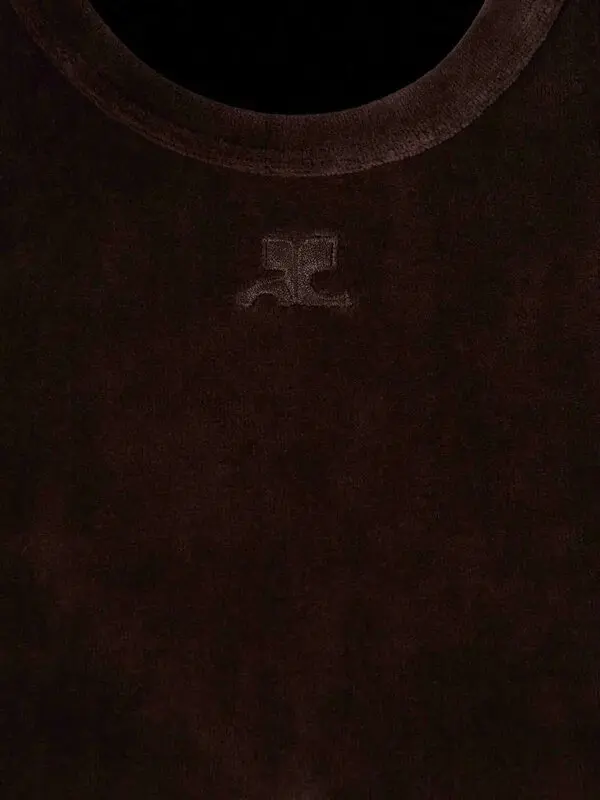 COURREGES Courrèges Velvet Crewneck T-shirt