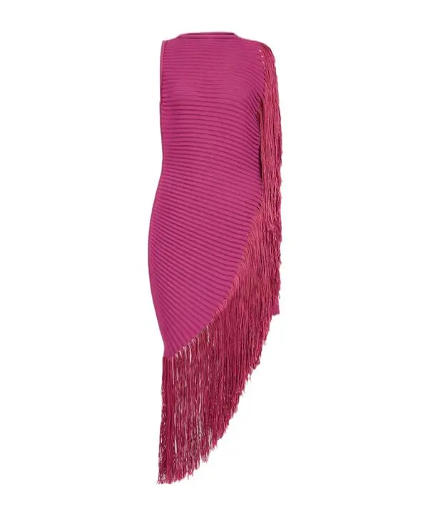 Alaïa Asymmetric Fringed Dress
