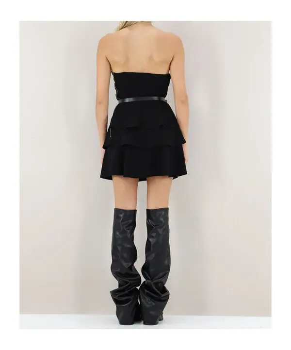 Elisabetta Franchi Belted Tiered Mini Dress
