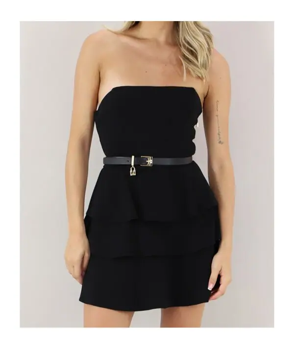 Elisabetta Franchi Belted Tiered Mini Dress