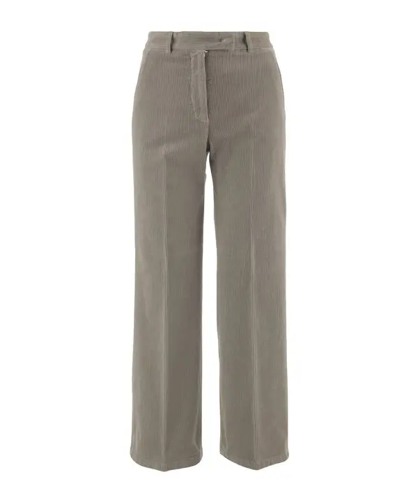 QL2 QUELLEDUE Tailored Corduroy Trousers - Gray