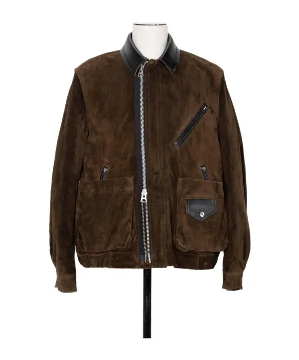 Sacai Suede Blouson - Brown