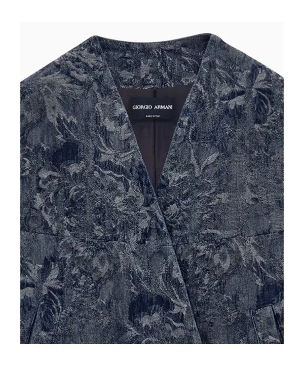 Giorgio Armani Oversized Jacket In Floral Jacquard Denim Denim Collection