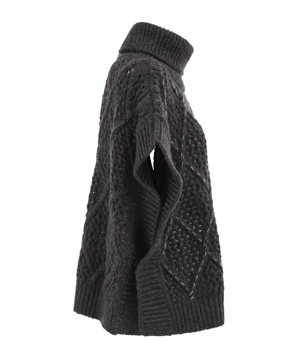 Peserico Hollow Shawl Sweater