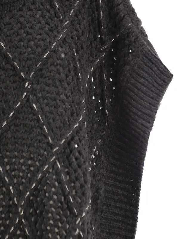 Peserico Hollow Shawl Sweater