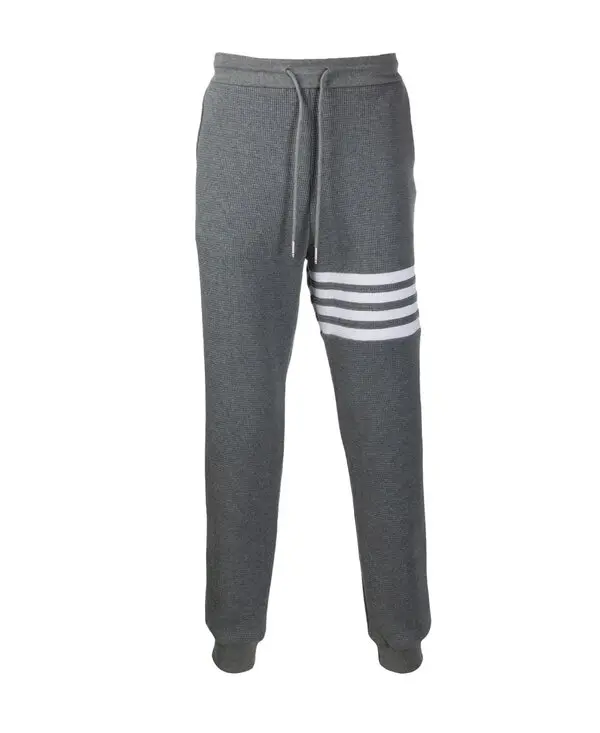Thom Browne 4-bar Drawstring Jogger Pants - Medium Gray