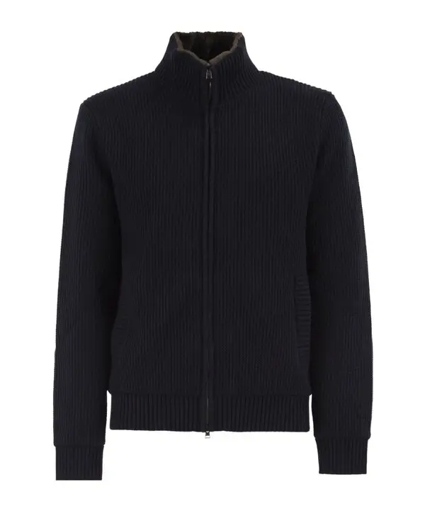 Herno High-neck Knit Cardigan - Black