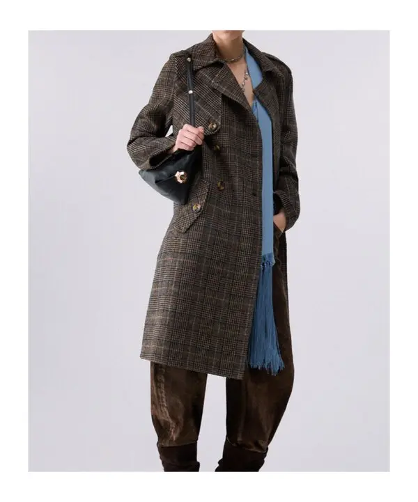Liu Jo Long Coat With Belt And Notched Lapel - Black