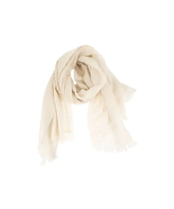 Peserico Sequin-embellished Striped Scarf - White