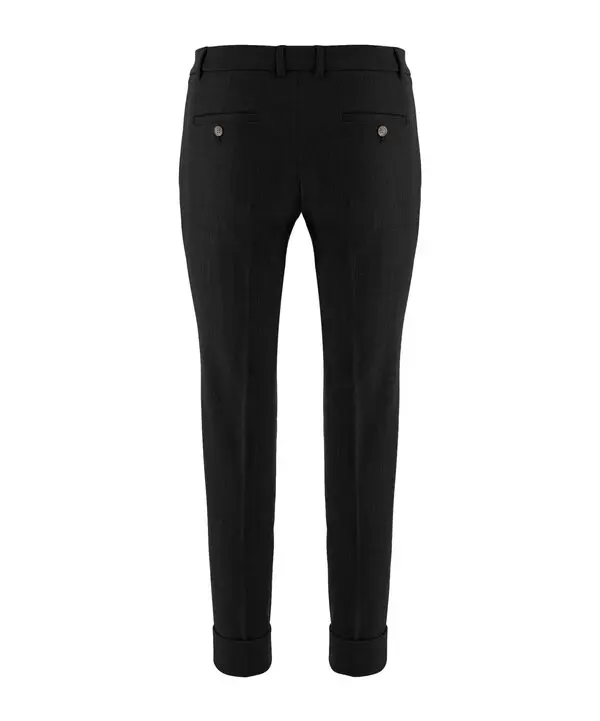 QL2 QUELLEDUE Tailored Trousers With Belt Loops And Cuffed Hems