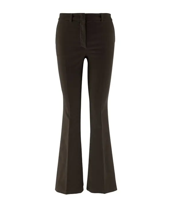 QL2 QUELLEDUE Matisse Stretch Velvet Flared Pants - Black