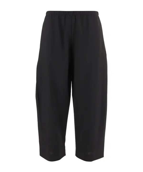 Khaite Elastic Waist Wide-leg Trousers - Black