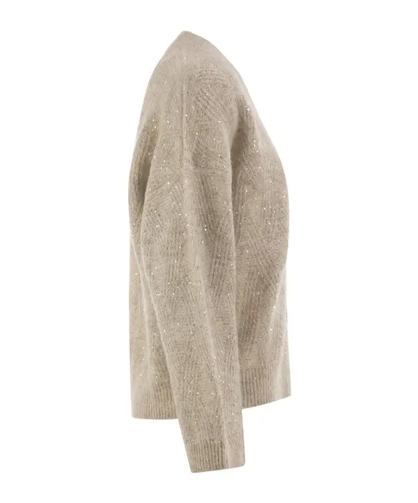 Peserico V-neck Knitted Cardigan With Sequins