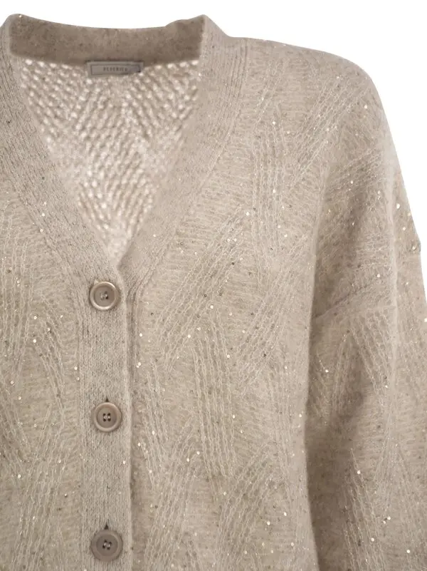 Peserico V-neck Knitted Cardigan With Sequins