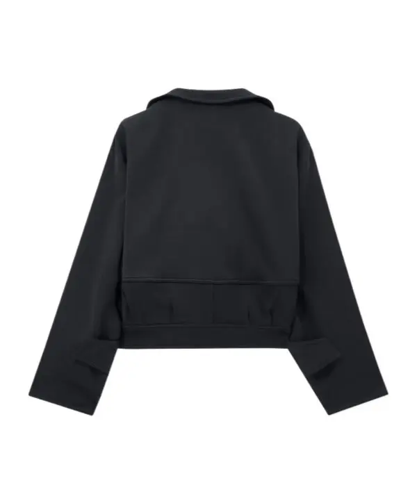 Giorgio Armani Cropped Caban In Stretch Virgin Wool With Shawl Collar