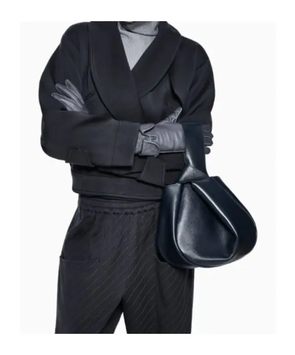 Giorgio Armani Cropped Caban In Stretch Virgin Wool With Shawl Collar