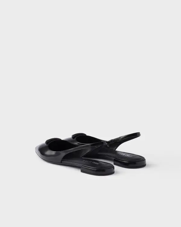 Prada Slingback Logo Flat Pumps