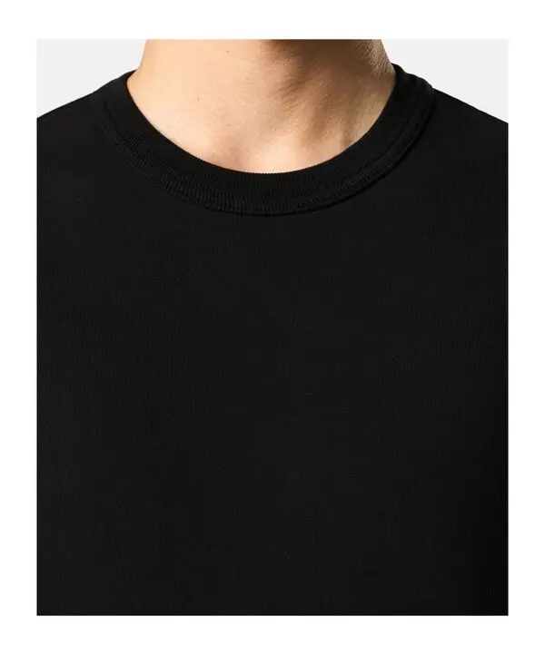 Stone Island Crewneck Sweatshirt With Detachable Logo Patch - Black
