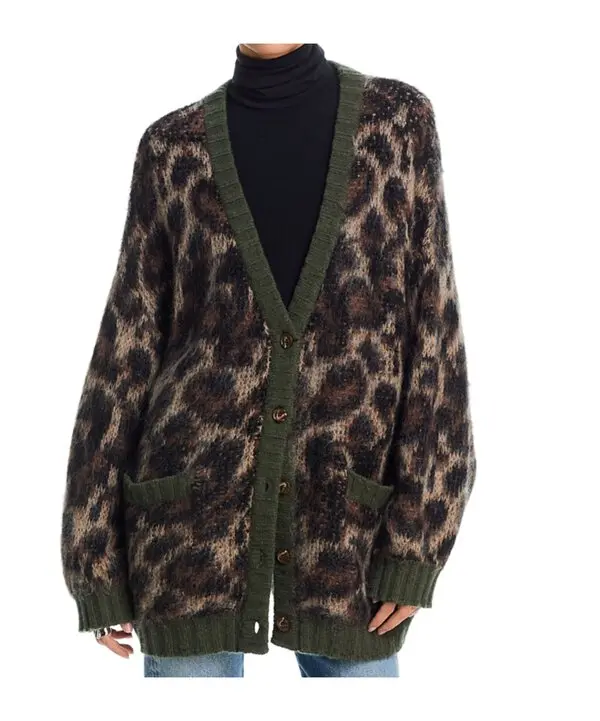 R13 Animal Print Cardigan