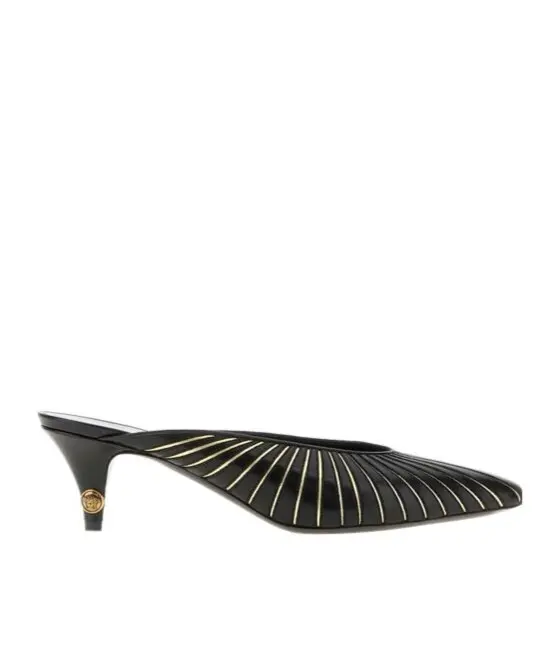Versace Nappa Mules 55 Mm - Black