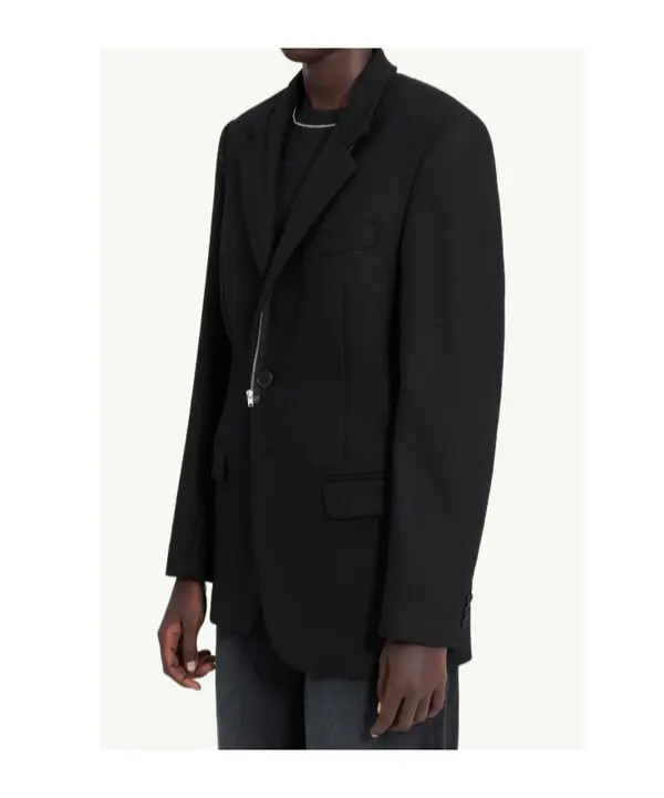 MAISON MARGIELA Zip-front Flannel Blazer