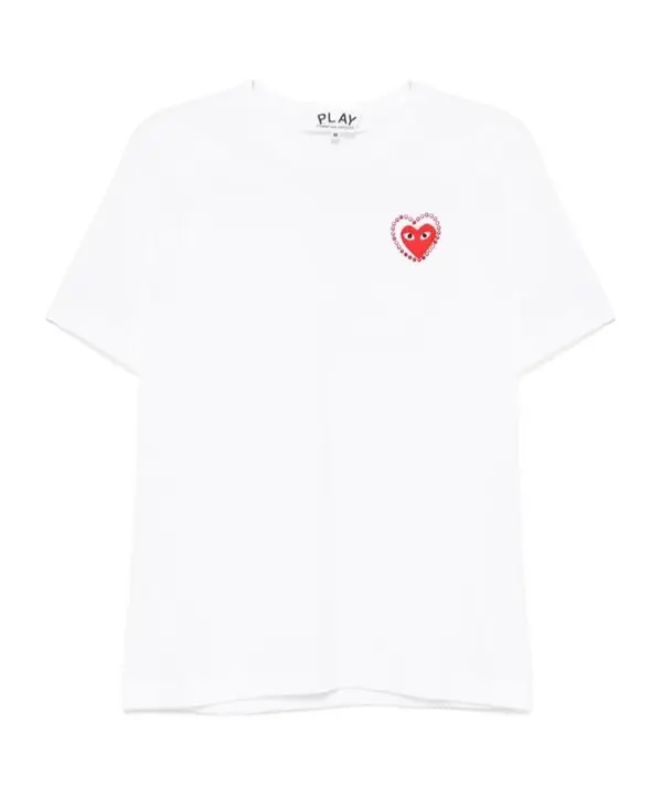 Comme Des Garçons Logo Printed Embellished T-shirt