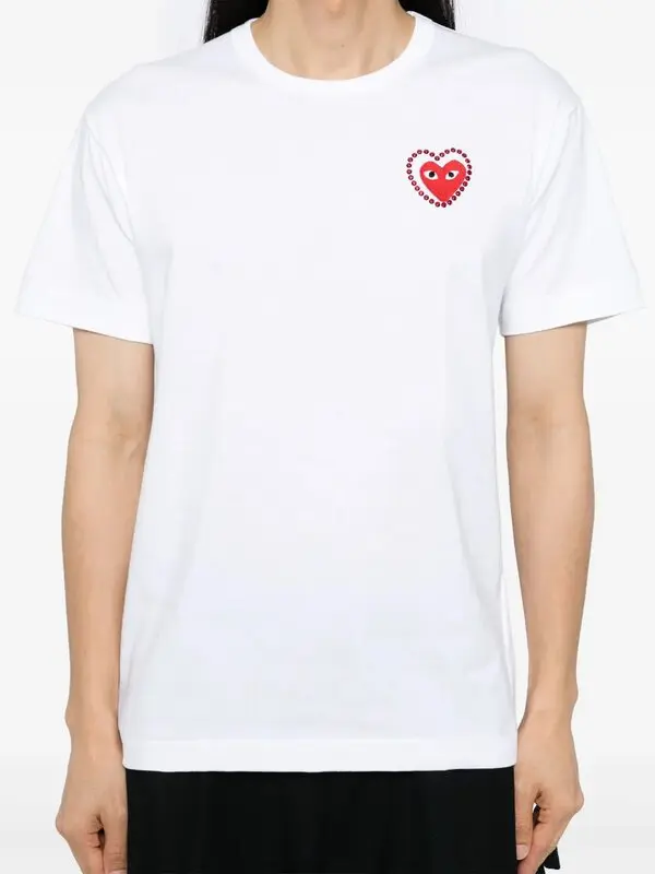 Comme Des Garçons Logo Printed Embellished T-shirt