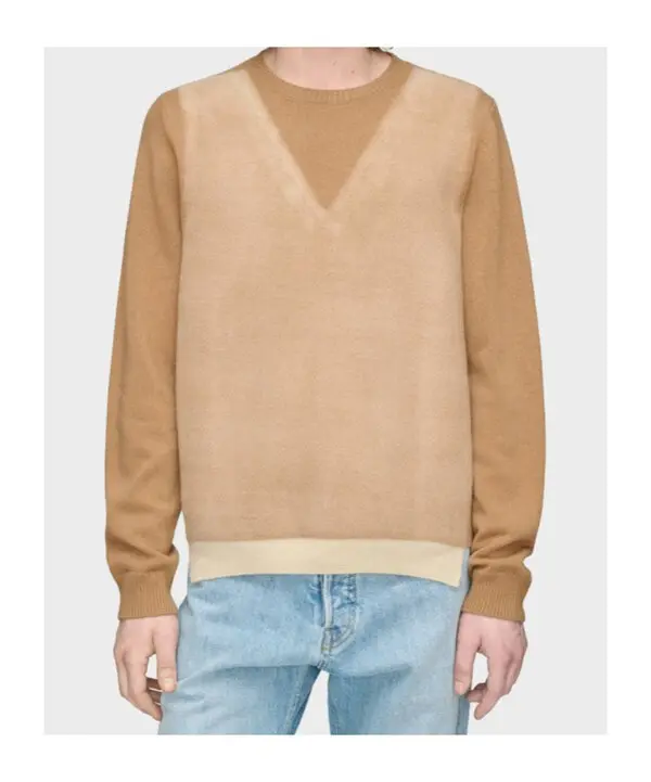MAISON MARGIELA Fused Knit Wool Crewneck Sweater