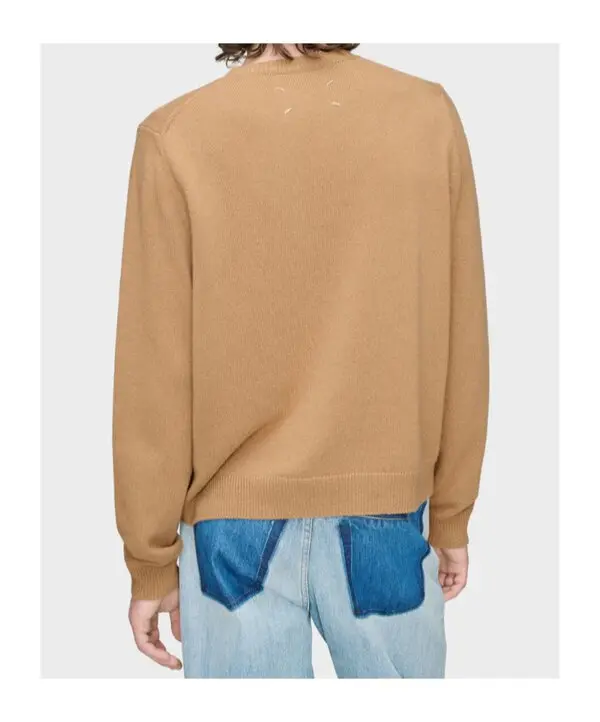 MAISON MARGIELA Fused Knit Wool Crewneck Sweater