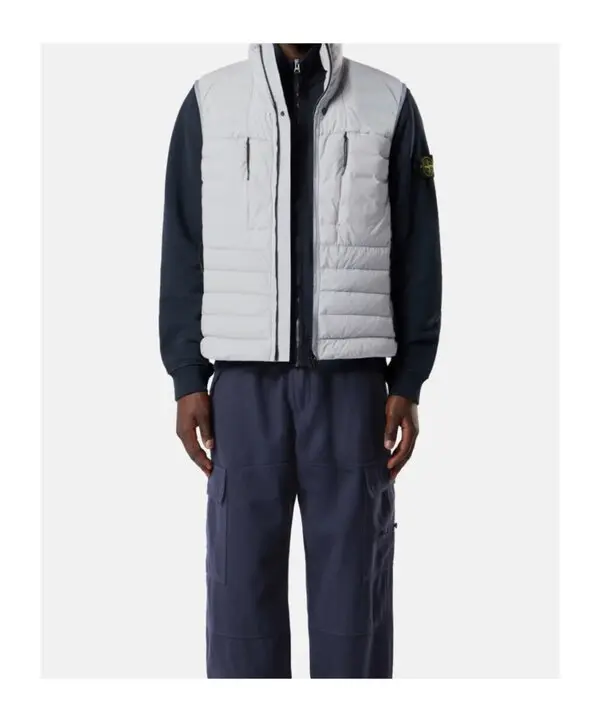 Stone Island Down Vestwithanti-drop Finish