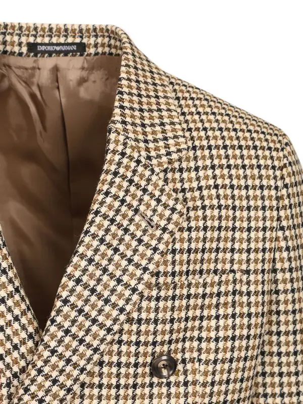 Emporio Armani Double-breasted Blazer Artan Check Motif