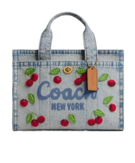 COACH Cargo Tote Bag 26 With Cherry Embroidery