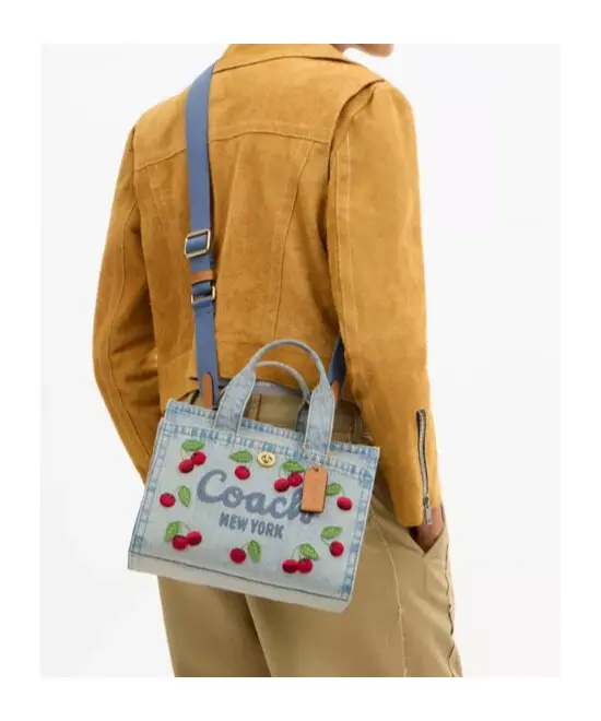 COACH Cargo Tote Bag 26 With Cherry Embroidery