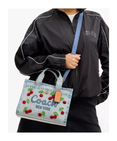 COACH Cargo Tote Bag 26 With Cherry Embroidery