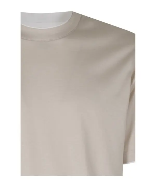 Eleventy Layered-effect Short-sleeve T-shirt - White Sand