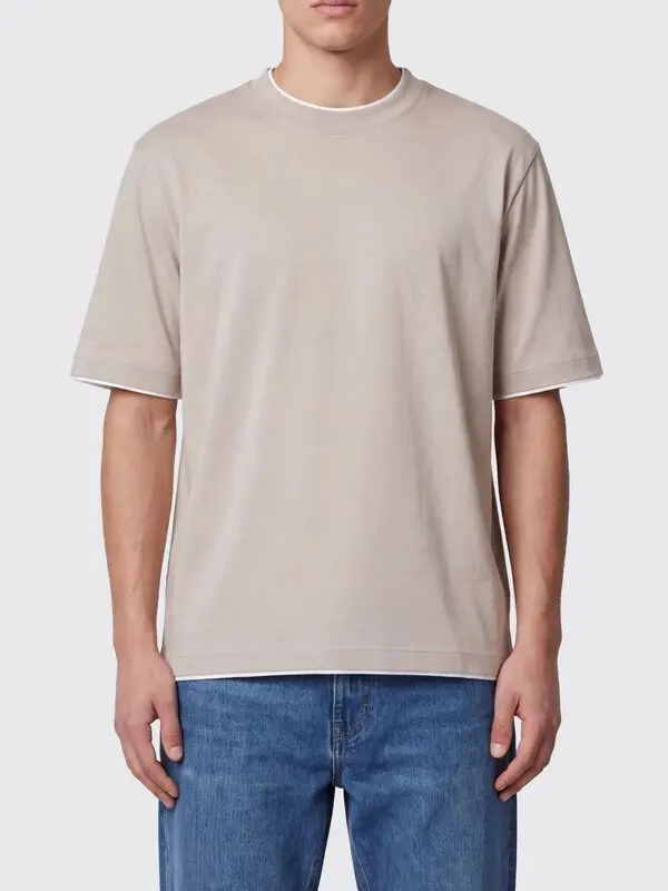 Eleventy Layered-effect Short-sleeve T-shirt - White Sand