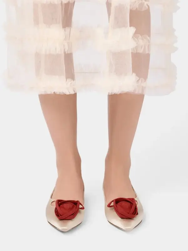 ROGER VIVIER Rose Vivier Ballerinas In Satin