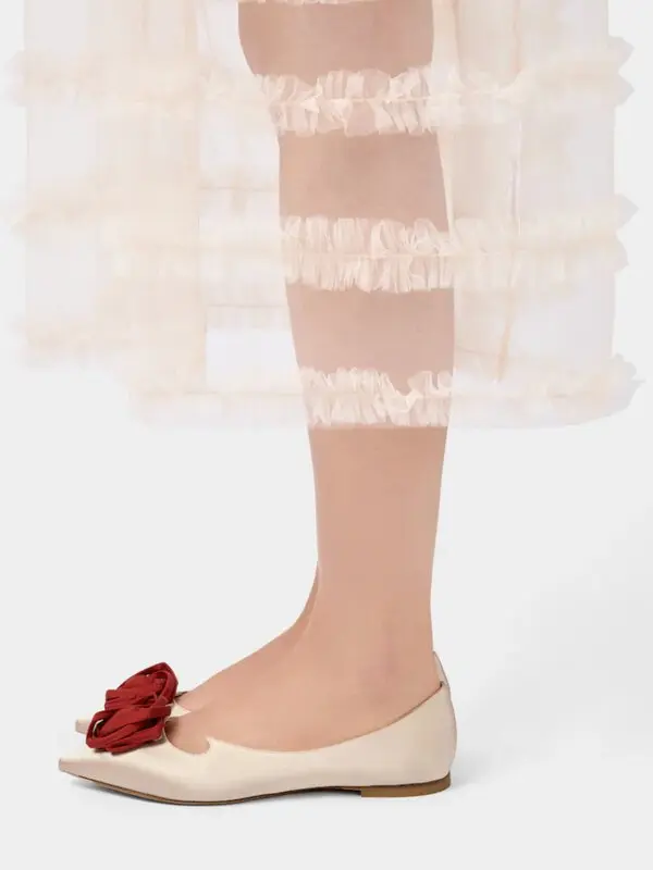 ROGER VIVIER Rose Vivier Ballerinas In Satin