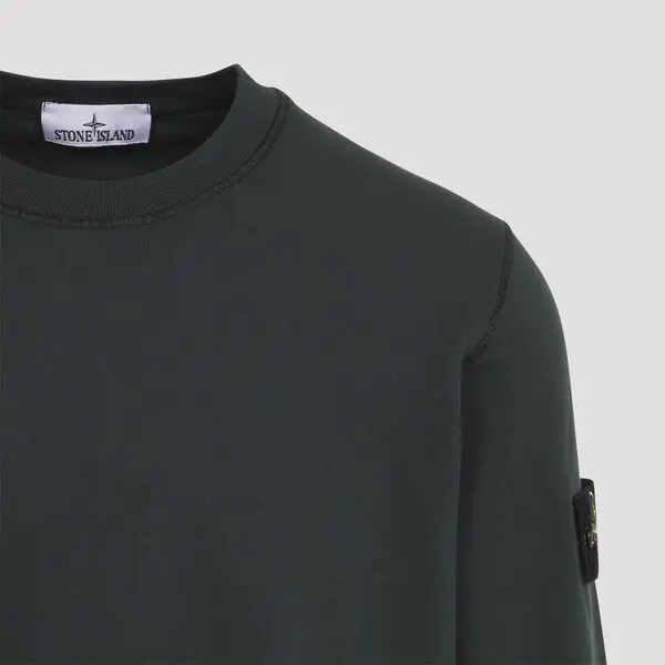 Stone Island Crewneck Sweatshirt With Logo Patch - Green