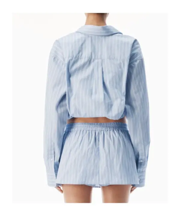 Alexander Wang Gathered Striped Shirt With Layered Tank