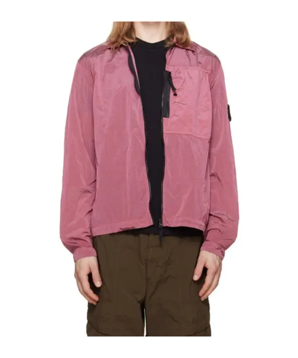 Stone Island Regular-fit Zip-up Overshirt With Chest Pocket