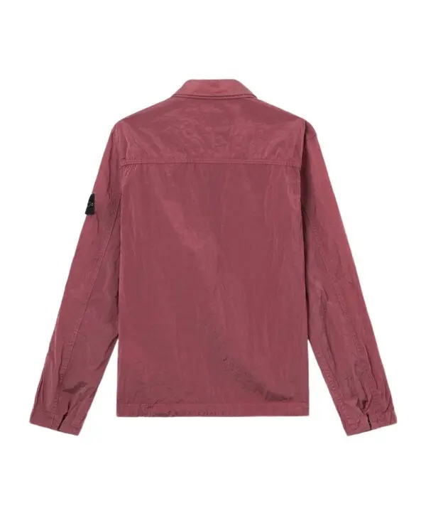 Stone Island Regular-fit Zip-up Overshirt With Chest Pocket - Geranium