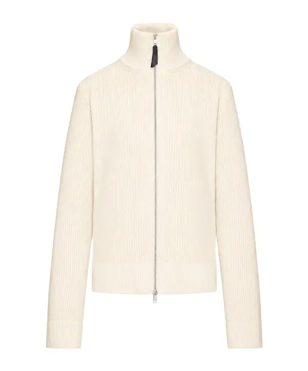 MAISON MARGIELA Ribbed-knit Zip-up Cardigan - Light Brown