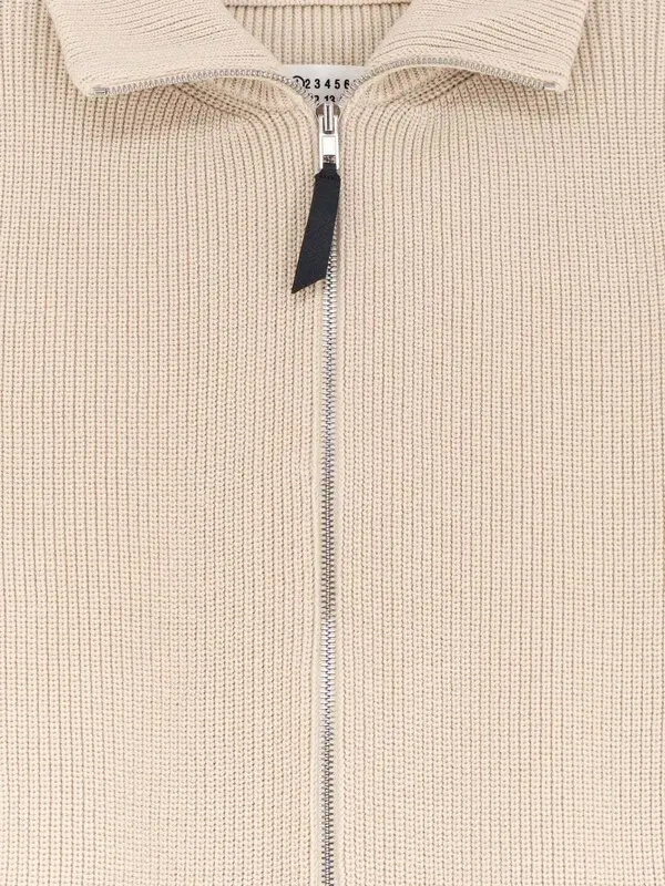 MAISON MARGIELA Ribbed-knit Zip-up Cardigan