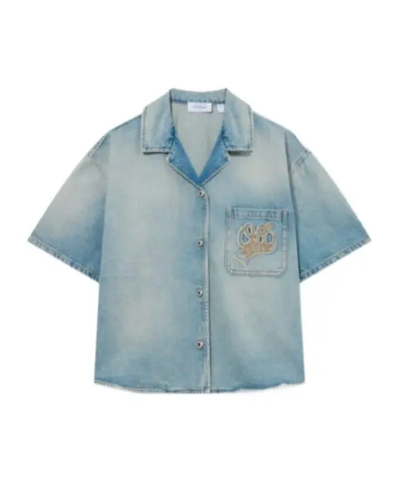 Off-White College Patch Denim S/s Shirt
