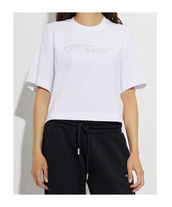 Off-White Cropped Short-sleeve T-shirt