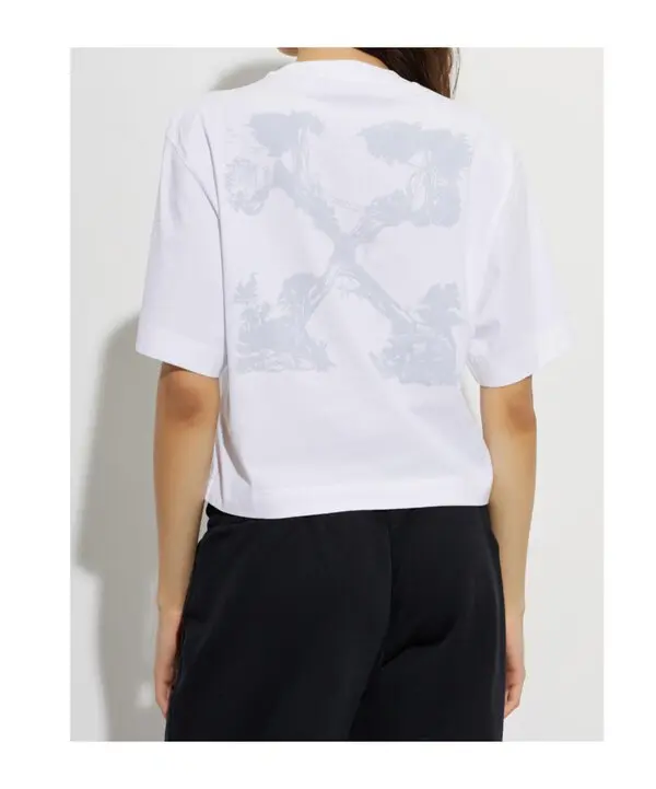 Off-White Cropped Short-sleeve T-shirt