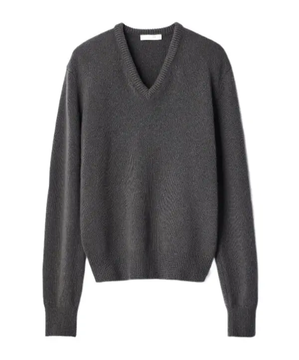 LEMAIRE V-neck Knitted Sweater - Stone