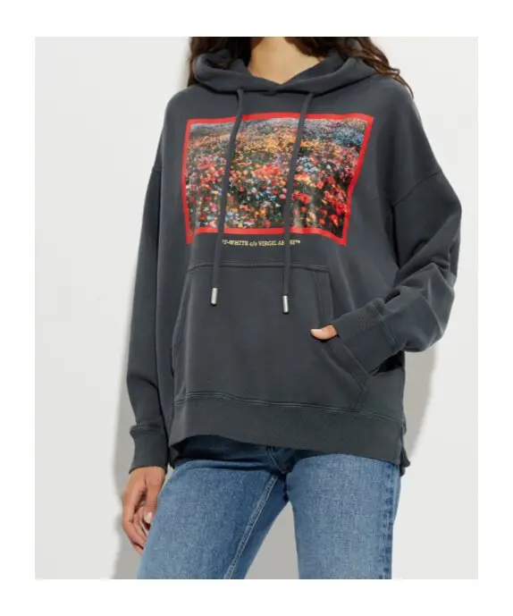 Off-White Hooded Sweatshirt With Graphic Print